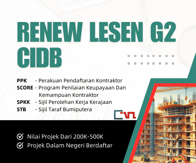 Renew Lesen CIDB G2 – Daftar CIDB Pantas Dan Murah