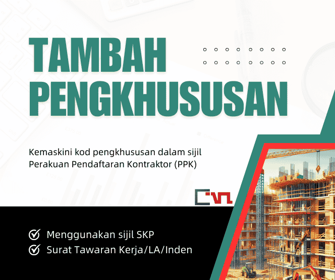 Tambah Pengkhususan / Kod Bidang Lesen CIDB – Daftar CIDB Pantas Dan Murah